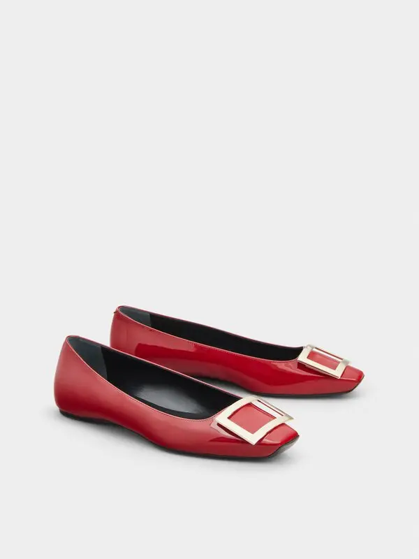 ROGER VIVIER Trompette Ballerinas In Patent Leather - Red