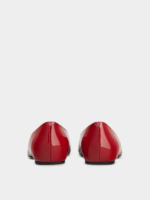 ROGER VIVIER Trompette Ballerinas In Patent Leather - Red
