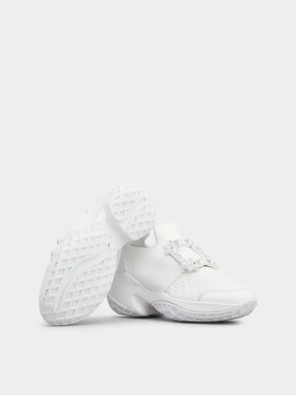 ROGER VIVIER Viv' Run Fabric Sneakers With Belle Buckle - White