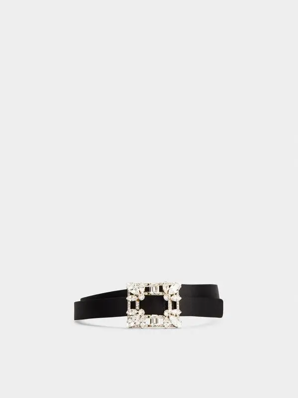 ROGER VIVIER Broche Vivier Satin Belt - Black
