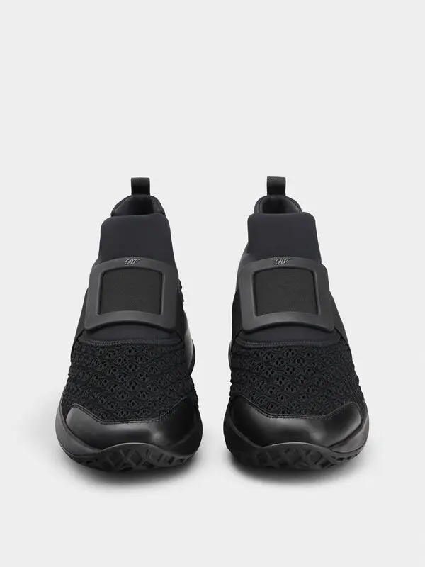 ROGER VIVIER Viv' Run Sneakers In Fabric And Leather - Black