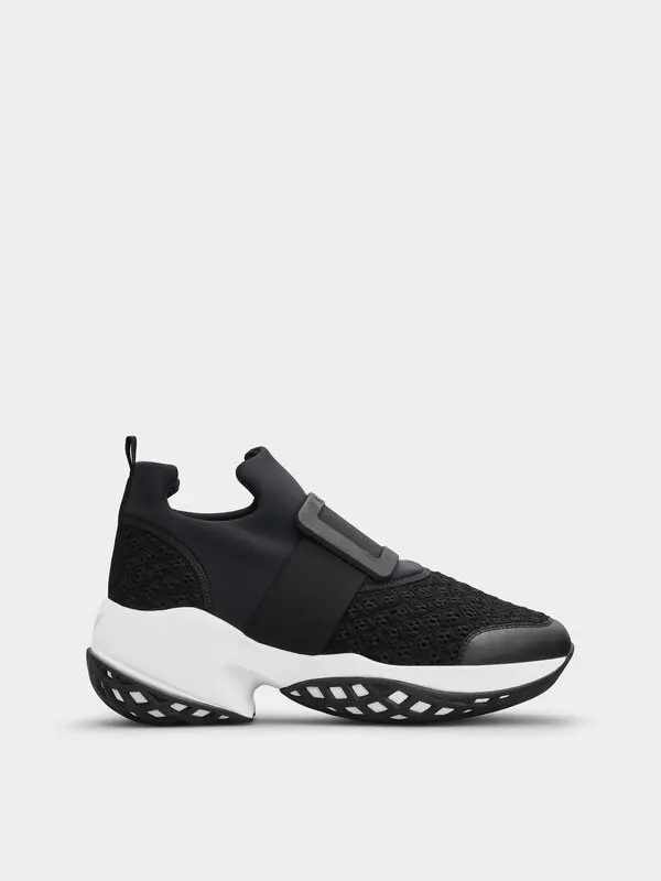 ROGER VIVIER Viv' Run Sneakers In Fabric And Leather - Black