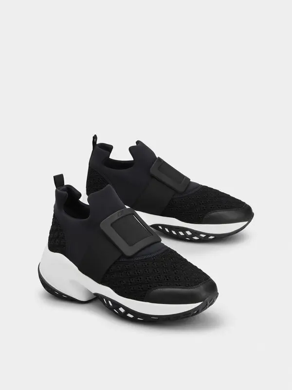ROGER VIVIER Viv' Run Sneakers In Fabric And Leather - Black