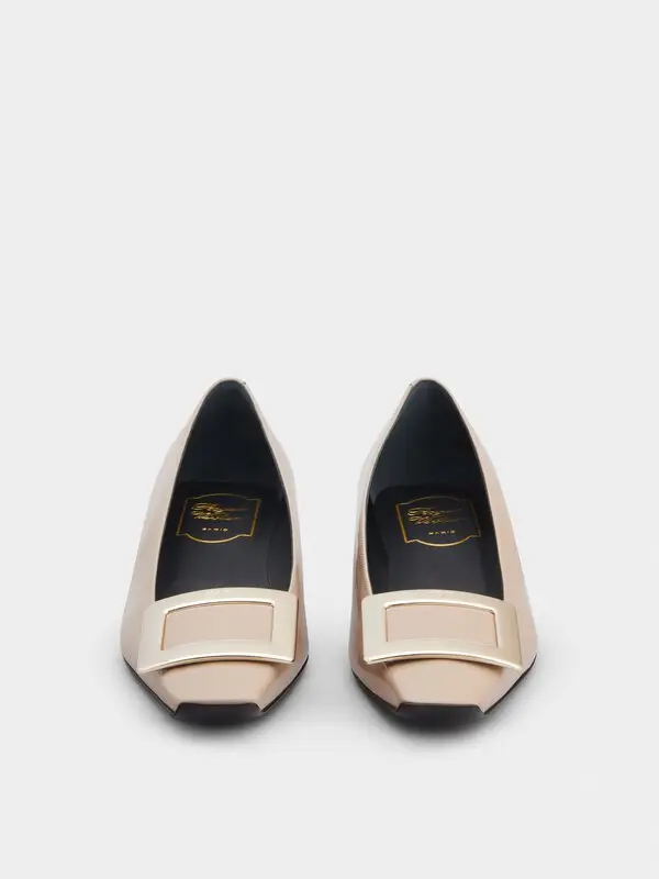 ROGER VIVIER Belle Vivier Ballerinas In Patent Leather - Beige