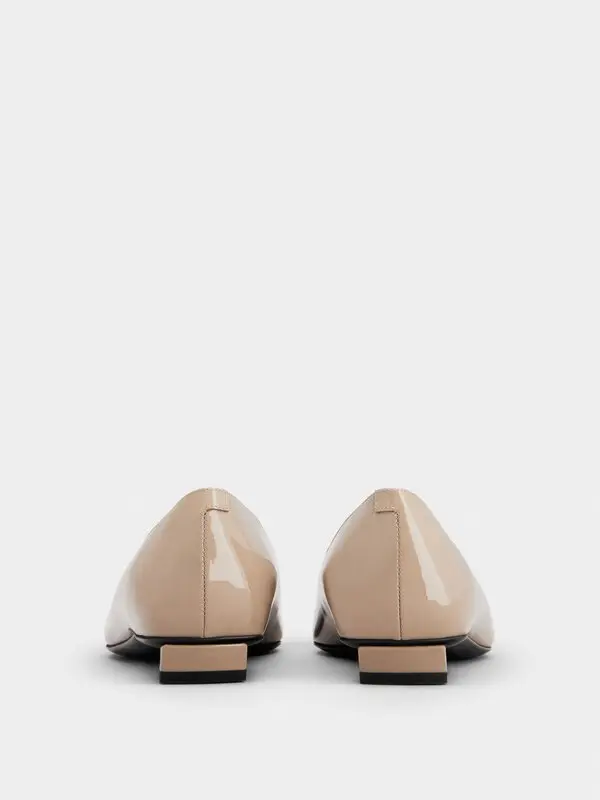 ROGER VIVIER Belle Vivier Ballerinas In Patent Leather - Beige