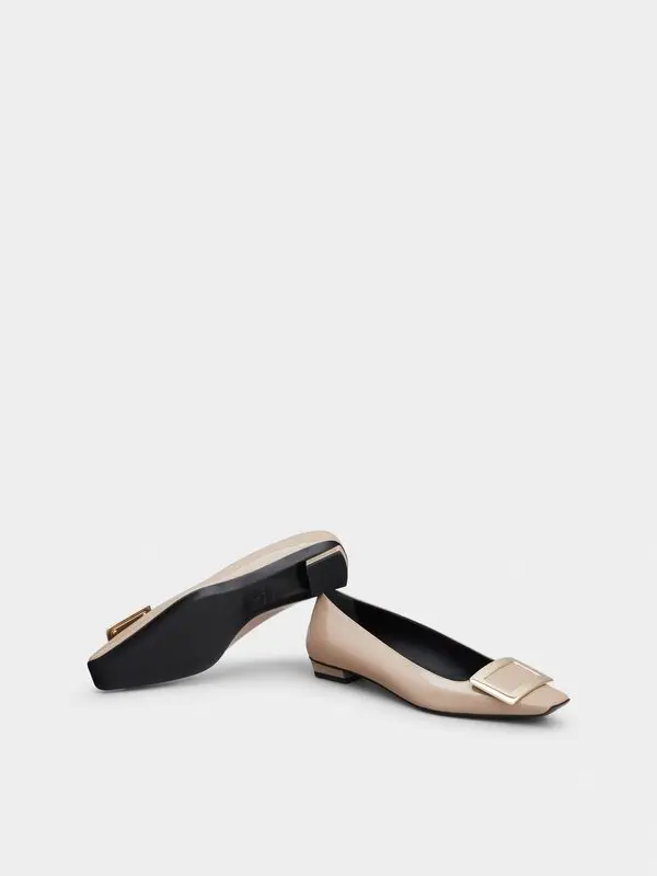 ROGER VIVIER Belle Vivier Ballerinas In Patent Leather - Beige