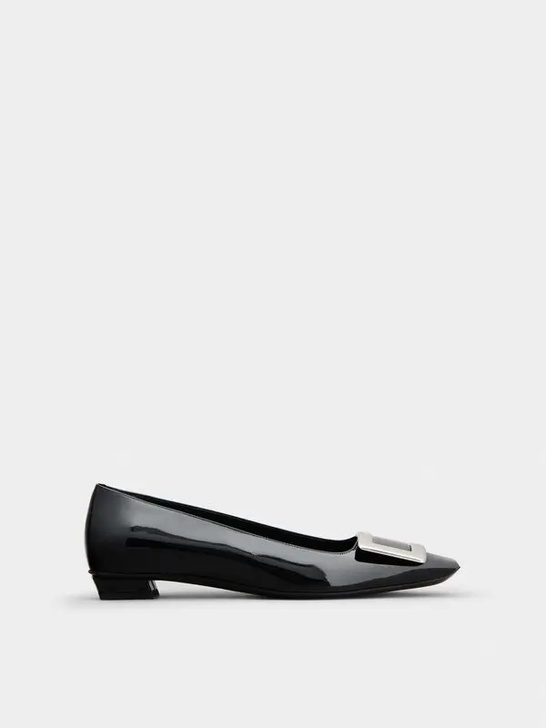 ROGER VIVIER Belle Vivier Ballerinas In Patent Leather With Metal Buckle - Black
