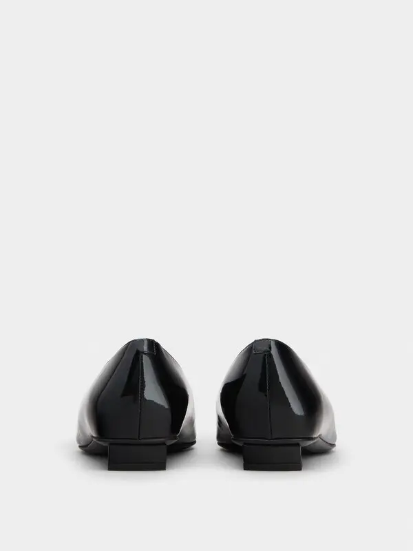 ROGER VIVIER Belle Vivier Ballerinas In Patent Leather With Metal Buckle - Black