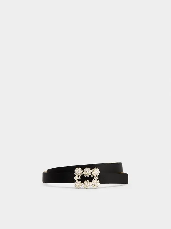 ROGER VIVIER Efflorescence Satin Belt - Black