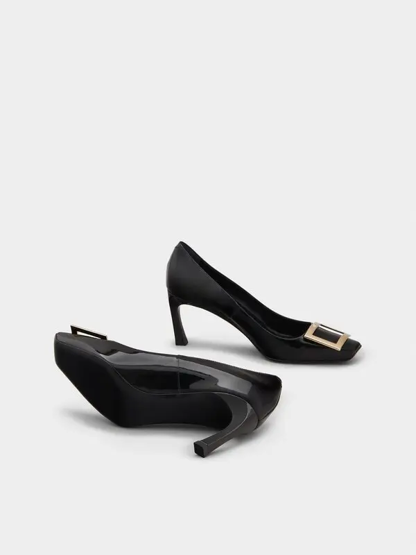 ROGER VIVIER Trompette Pumps In Patent Leather - Black