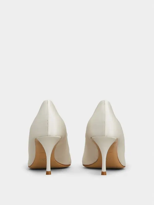 ROGER VIVIER Efflorescence Satin Pumps With Crystal Buckle - Off White