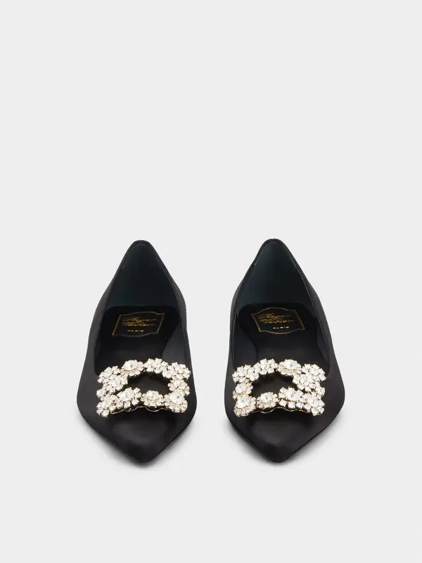 ROGER VIVIER Efflorescence Ballerinas In Satin With Crystal Buckle