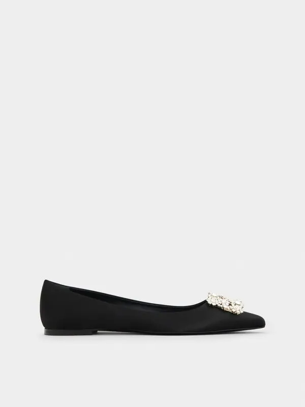 ROGER VIVIER Efflorescence Ballerinas In Satin With Crystal Buckle