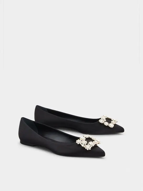 ROGER VIVIER Efflorescence Ballerinas In Satin With Crystal Buckle