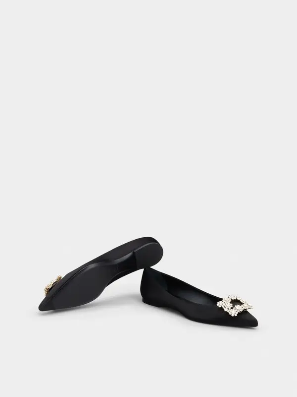 ROGER VIVIER Efflorescence Ballerinas In Satin With Crystal Buckle