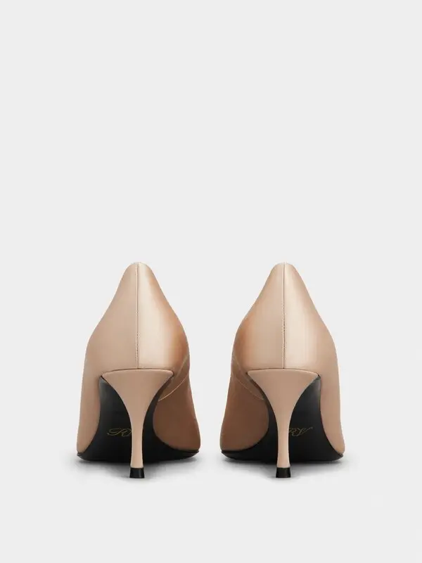 ROGER VIVIER Efflorescence Satin Pumps With Crystal Buckle - Pink