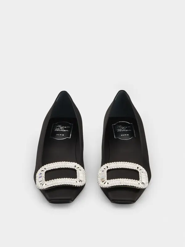 ROGER VIVIER Belle Vivier Pumps In Satin With Crystal Buckle
