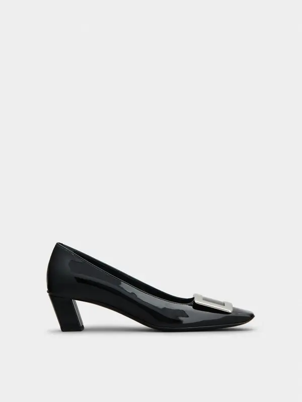 ROGER VIVIER Belle Vivier Pumps In Patent Leather With Metal Buckle - Black