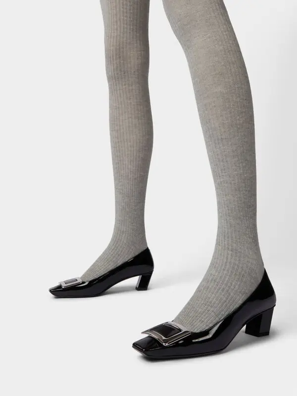ROGER VIVIER Belle Vivier Pumps In Patent Leather With Metal Buckle - Black