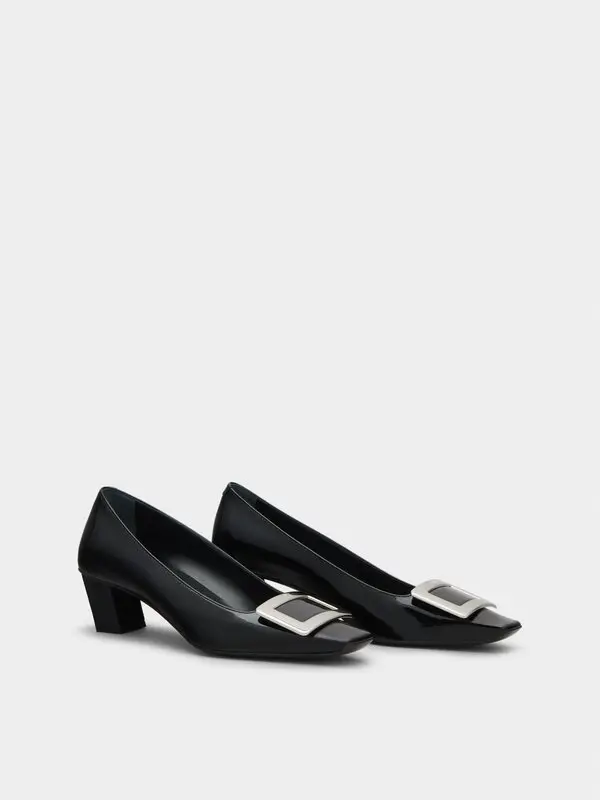 ROGER VIVIER Belle Vivier Pumps In Patent Leather With Metal Buckle - Black