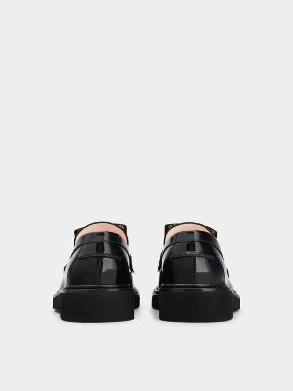 ROGER VIVIER Leather Loafers With Buckle Detail - Black