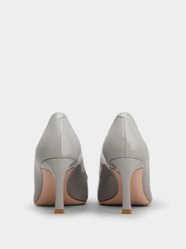 ROGER VIVIER Trompette Pumps In Patent Leather - Grey