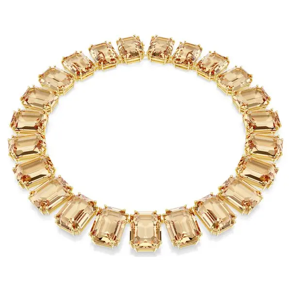 SWAROVSKI Millenia Octagonal Necklace With Gold-tone Finish - Brown
