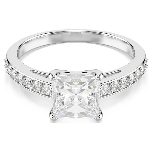SWAROVSKI Attract Ring With Princess Cut Zirconia - White