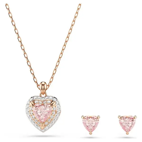 SWAROVSKI Pendant And Stud Earring Set - Pink
