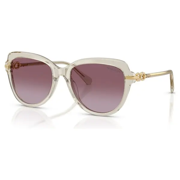 SWAROVSKI Embellished Oval Sunglasses - Beige