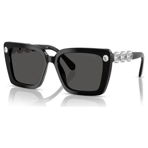 SWAROVSKI Sunglasses With Octagon Detail - Black