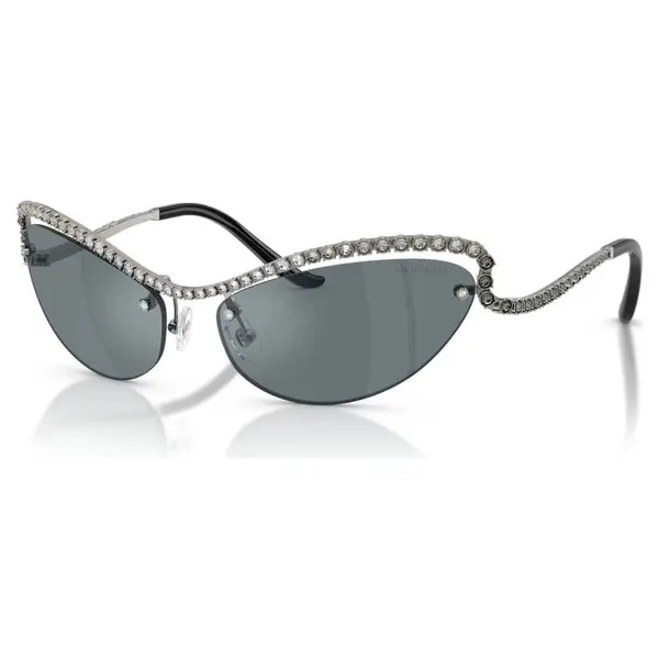 SWAROVSKI Embellished Oval Sunglasses - Black