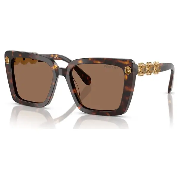 SWAROVSKI Sublima Crystal Embellished Sunglasses - Brown