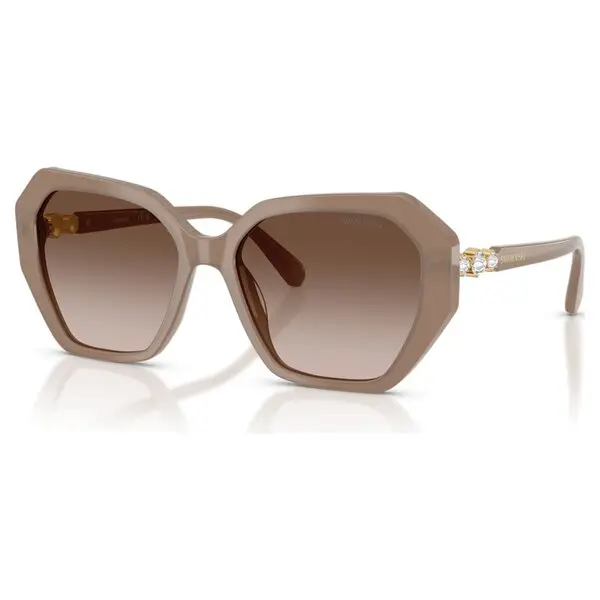 SWAROVSKI Embellished Oval Sunglasses - Brown