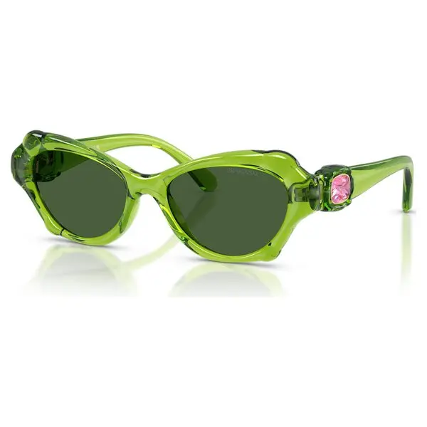 SWAROVSKI Millenia Round Frame Sunglasses - Green