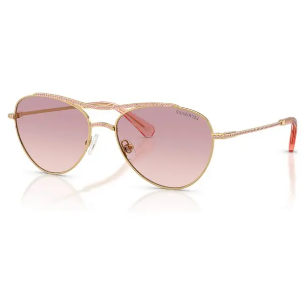 SWAROVSKI Embellished Oval Sunglasses - Pink