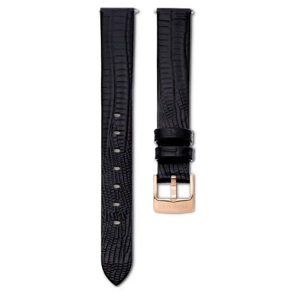 SWAROVSKI Watch Strap With Clear Crystals - Black