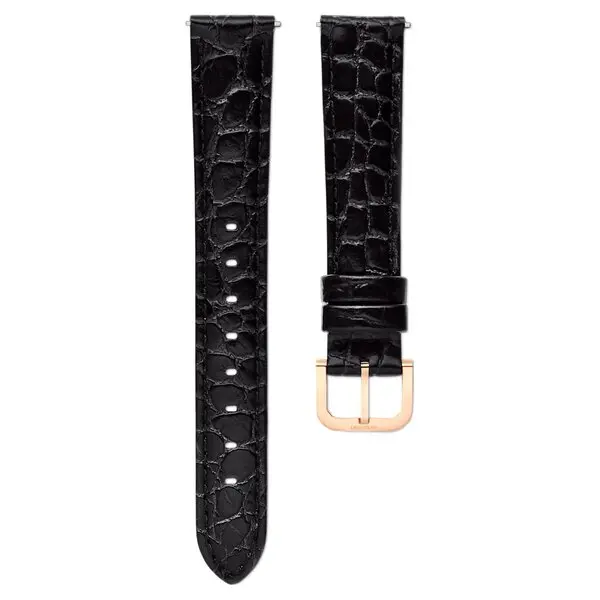 SWAROVSKI Italian Calf-skin Leather Watch Strap - Black