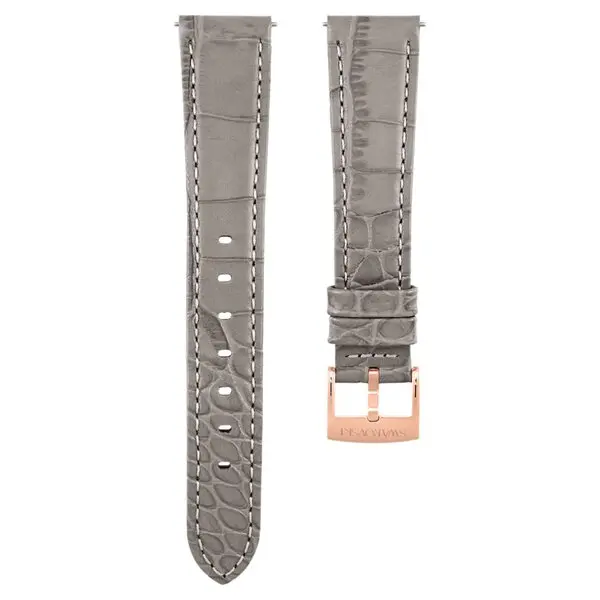 SWAROVSKI Watch Strap With Clear Crystals - Gray