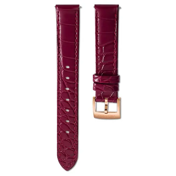 SWAROVSKI Italian Calf-skin Leather Watch Strap - Red