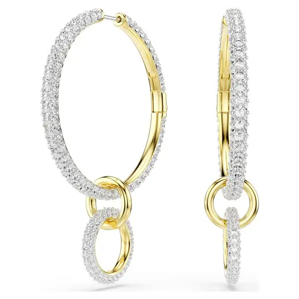 SWAROVSKI Dextera Hoop Earrings With Crystal Pav - White
