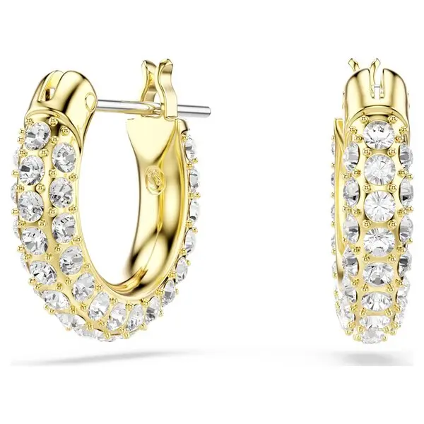 SWAROVSKI Dextera Hoop Earrings With Clear Round-cut Crystals - White