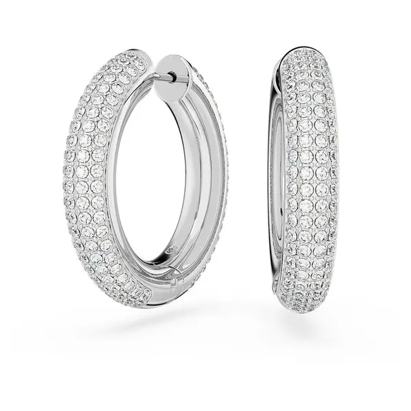 SWAROVSKI Dextera Geometric Hoop Earrings With Crystals - White