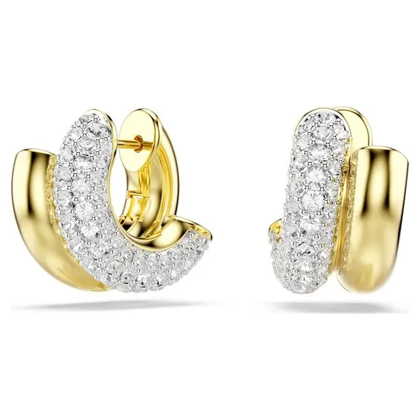 SWAROVSKI Dextera Geometric Hoop Earrings - White