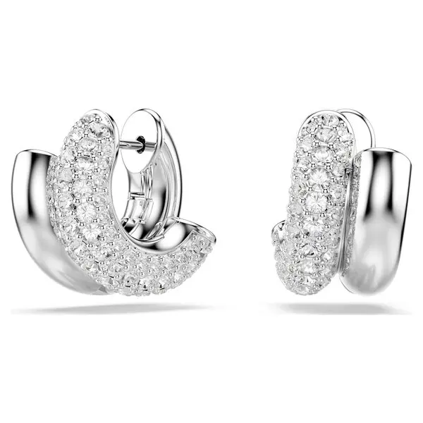 SWAROVSKI Dextera Geometric Hoop Earrings - White