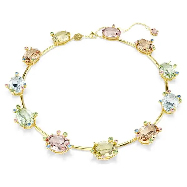 SWAROVSKI Gema Necklace With Gold Finish And Embellishments - Multicolored