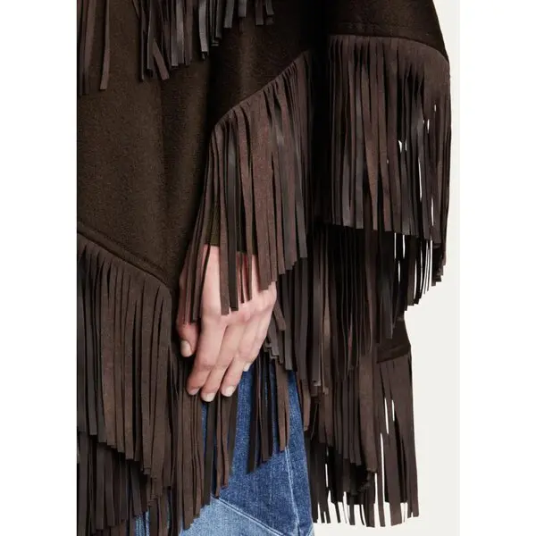 Sofia Cashmere Reversible Fringe Cashmere Cape
