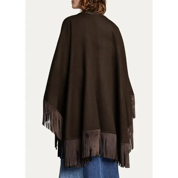 Sofia Cashmere Reversible Fringe Cashmere Cape