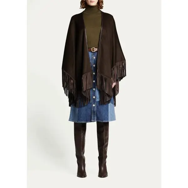 Sofia Cashmere Reversible Fringe Cashmere Cape