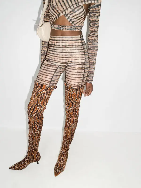 AMY CROOKES Victorine 60mm Knee-high Boots